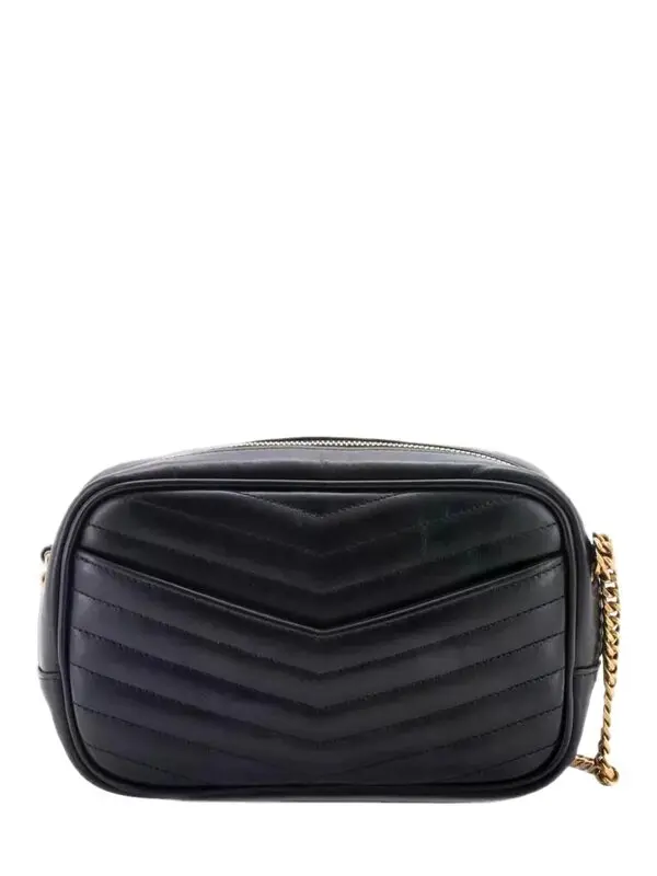Saint Laurent Lou Camera Bag Matelasse Chevron Leather Mini Crossbody Bag - Black