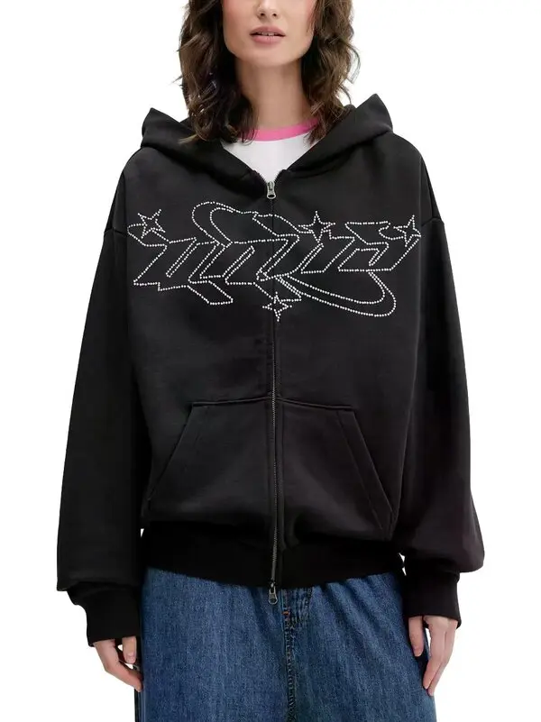 VANS Embellished Zip-up Hoodie - Black