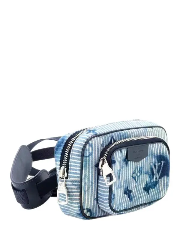 LOUIS VUITTON Outdoor Pouch Limited Edition Monogram Watercolor Stripes Denim Crossbody Bag - Blue
