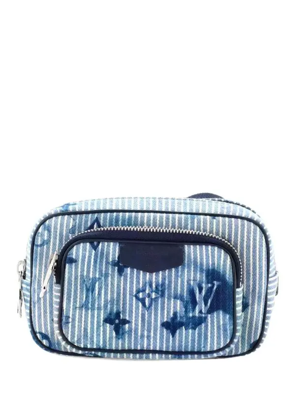 LOUIS VUITTON Outdoor Pouch Limited Edition Monogram Watercolor Stripes Denim Crossbody Bag - Blue