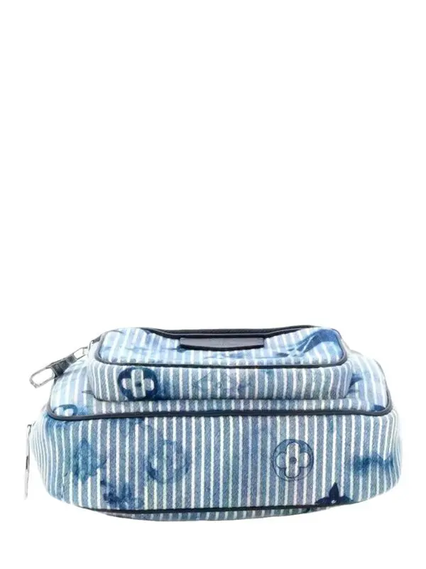 LOUIS VUITTON Outdoor Pouch Limited Edition Monogram Watercolor Stripes Denim Crossbody Bag - Blue