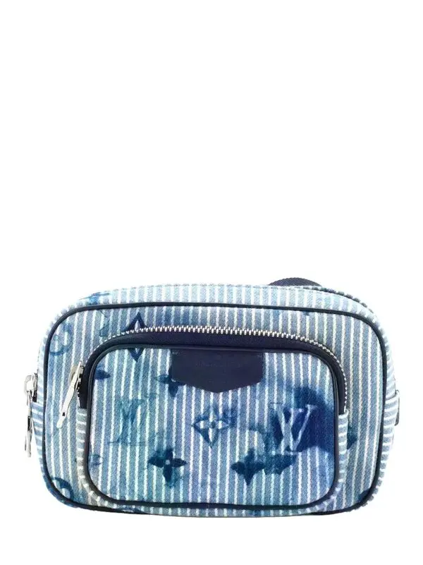 LOUIS VUITTON Outdoor Pouch Limited Edition Monogram Watercolor Stripes Denim Crossbody Bag - Blue