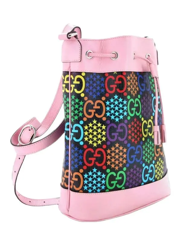 Gucci Psychedelic Print Gg Coated Canvas Medium Bucket Bag - Multicolour