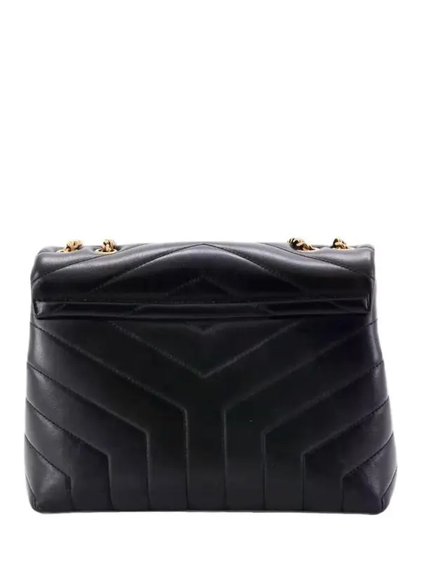 Saint Laurent Loulou Matelassé Chevron Leather Small Shoulder Bag - Black