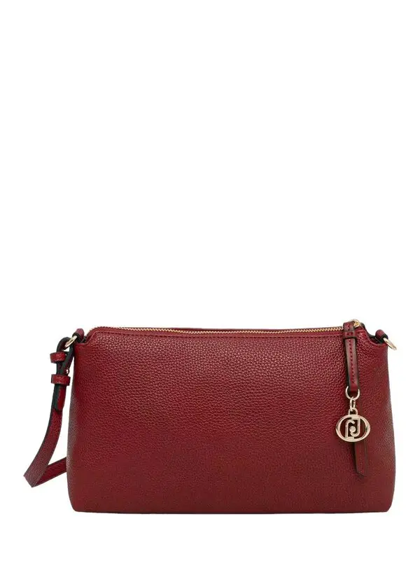 Liu Jo Pebbled Logo Charm Shoulder Bag - Red