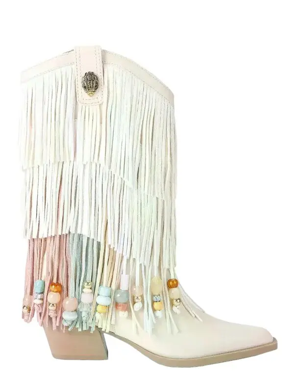 Kurt Geiger Fringed Beaded Boots - Neutrals