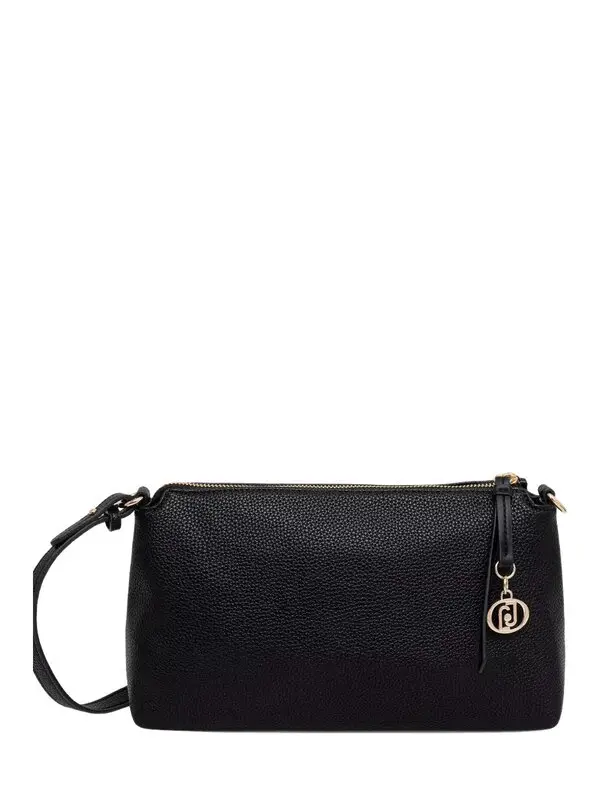 Liu Jo Pebbled Effect Logo Charm Shoulder Bag - Black