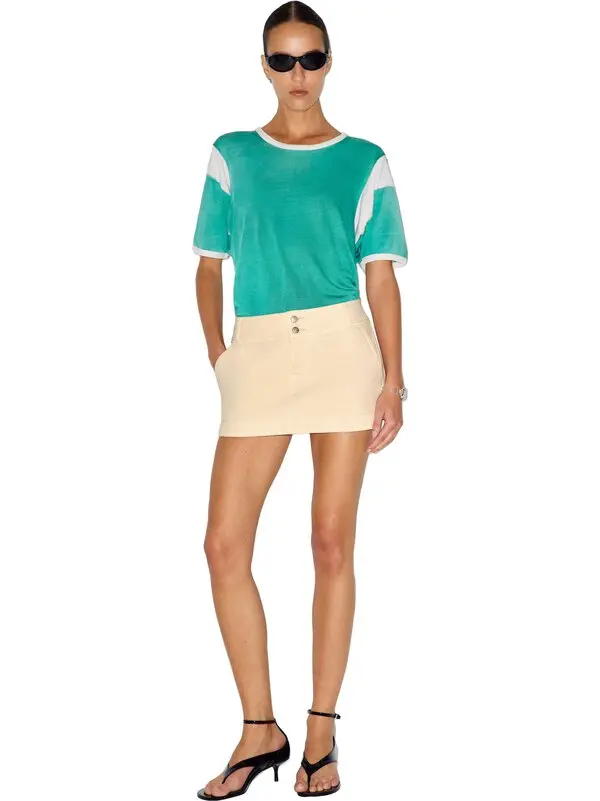 REFORMATION Tanya Low Rise Denim Mini Skirt - Natural