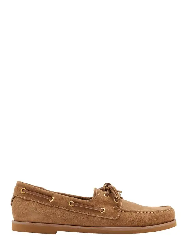 GIANVITO ROSSI Suede Boat Shoes - Brown