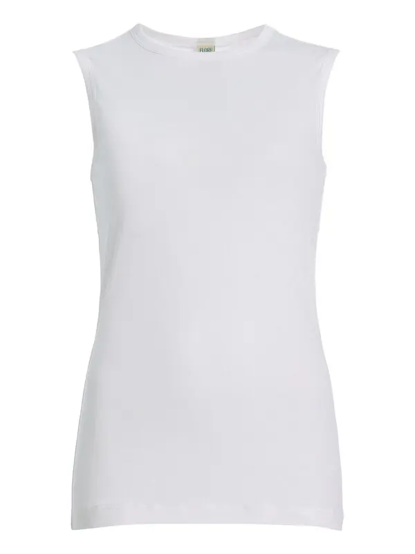 FLORE FLORE Esme Cotton Tank Top - White