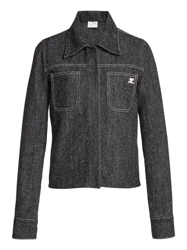 COURREGES Denim Tweed Overshirt - Blue
