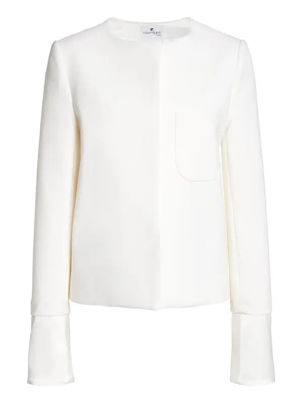 COURREGES Tailored Satin Jacket - White