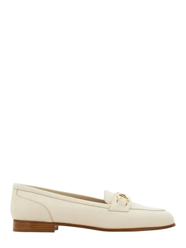 FERRAGAMO Bax Leather Loafers - White