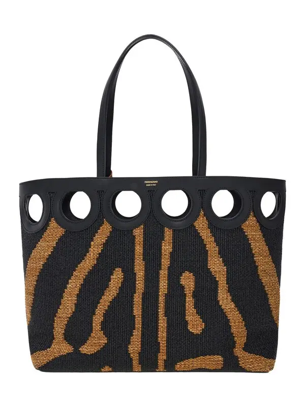 FERRAGAMO Gancio Medium Tote Bag - Black