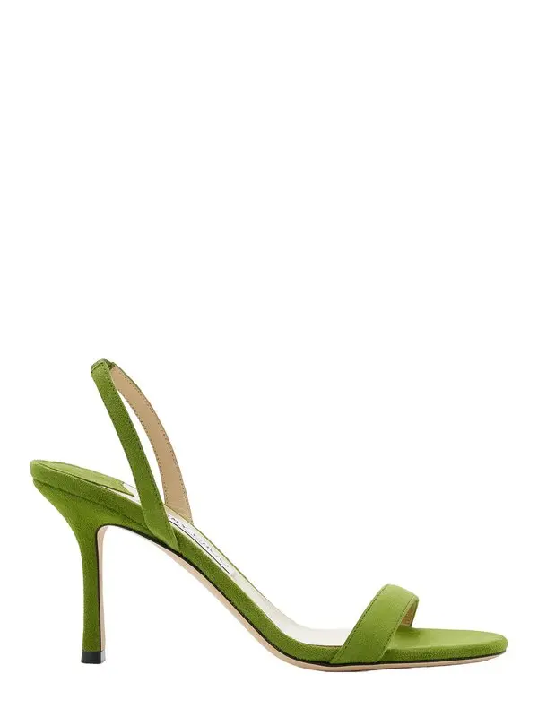 JIMMY CHOO Suede Slingback High Heel Sandals - Green