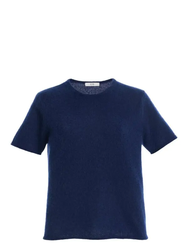 Co Short Sleeve Cashmere Silk T-shirt - Blue