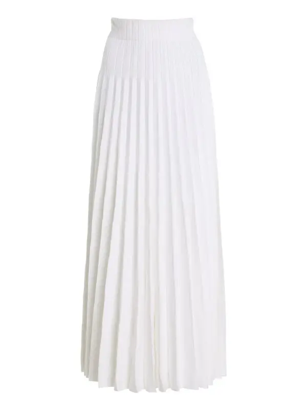 Balmain High-rise Compact-knit Glittered Skirt - White