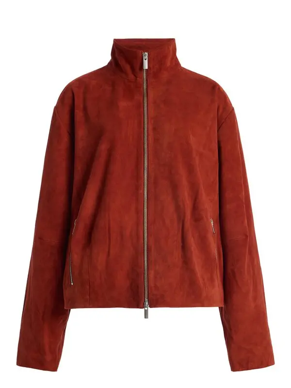 ST. AGNI Suede Zip-up Jacket - Orange