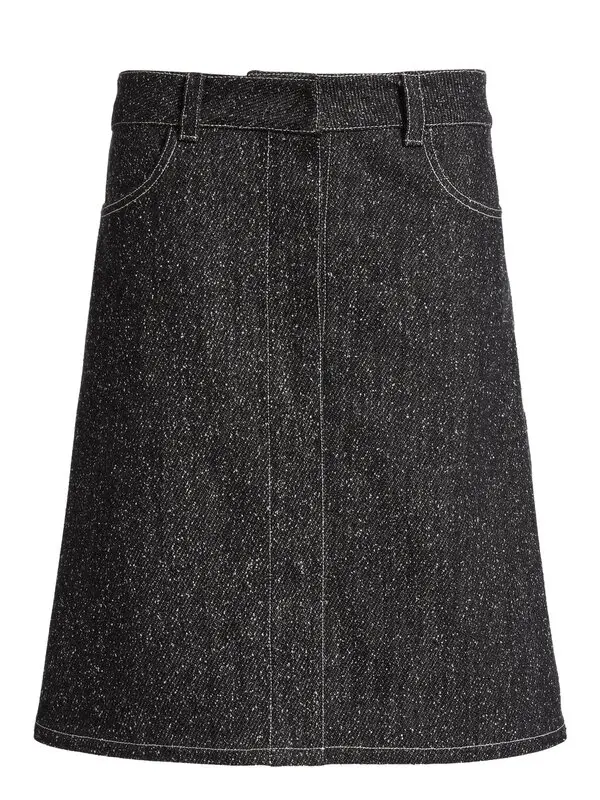 COURREGES Denim Tweed Pencil Skirt - Blue