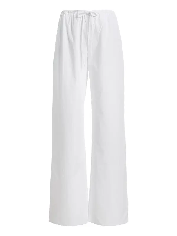Matteau Drawstring Wide-leg Cotton Pants - White