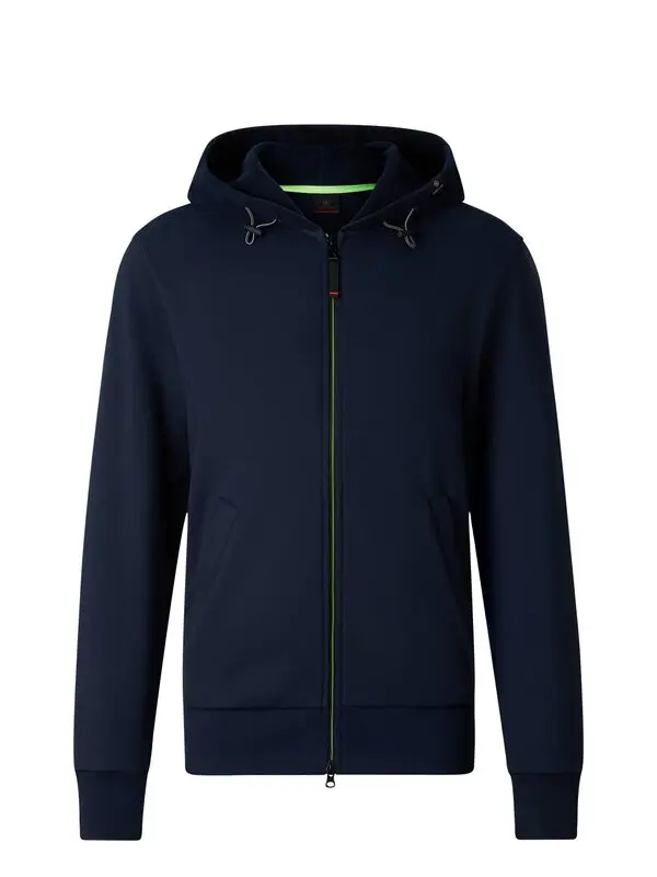 Bogner Kano Cotton Jersey Jacket With Velour Accents - Navy