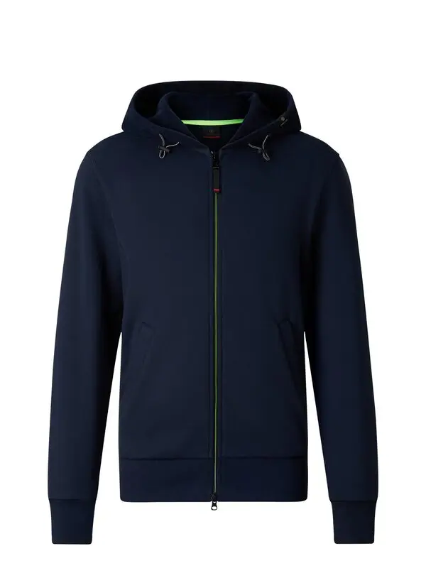 Bogner Kano Cotton Jersey Jacket With Velour Accents - Navy