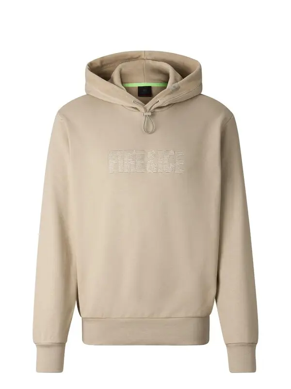 Bogner Kristan Cotton Hoodie With Velour Accents - Beige