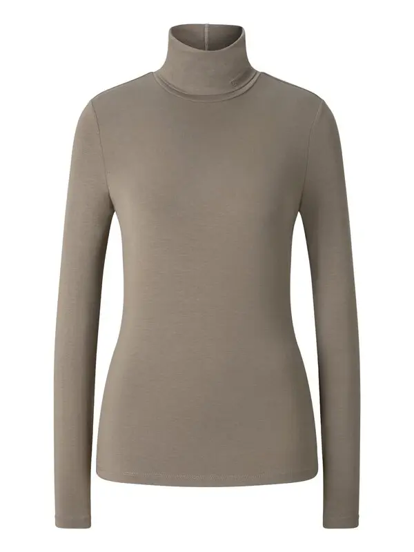 Bogner Katinka Long-sleeve Turtleneck Top - Gray-brown