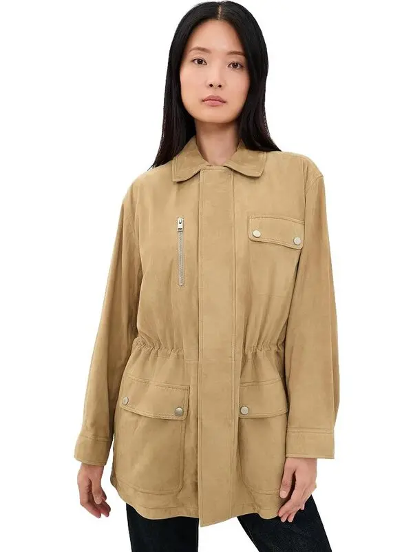 FRAME The Suede Safari Jacket - Fawn