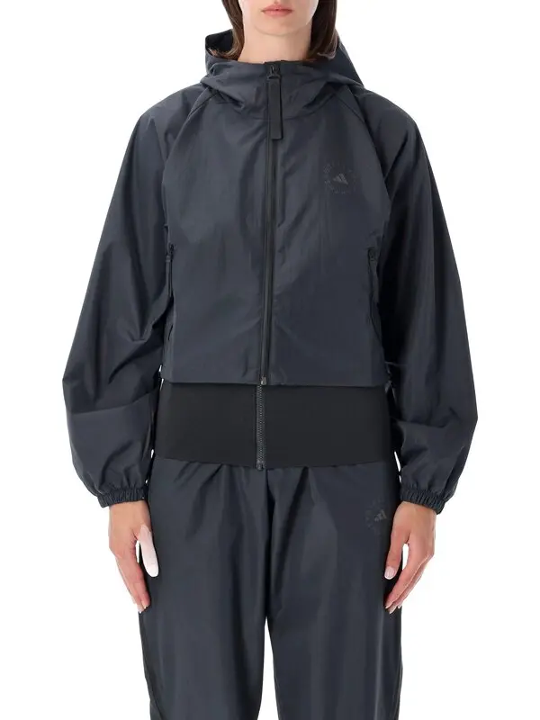Adidas By Stella McCartney Recycled Polyester Zip-up Puffer Coat - Nero