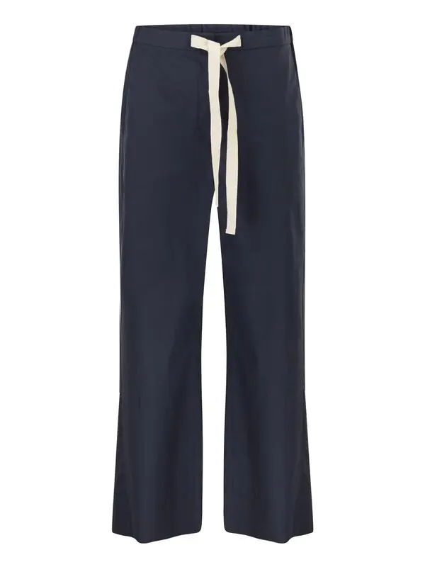Max Mara Wide-leg Drawstring Pants - Blu Notte