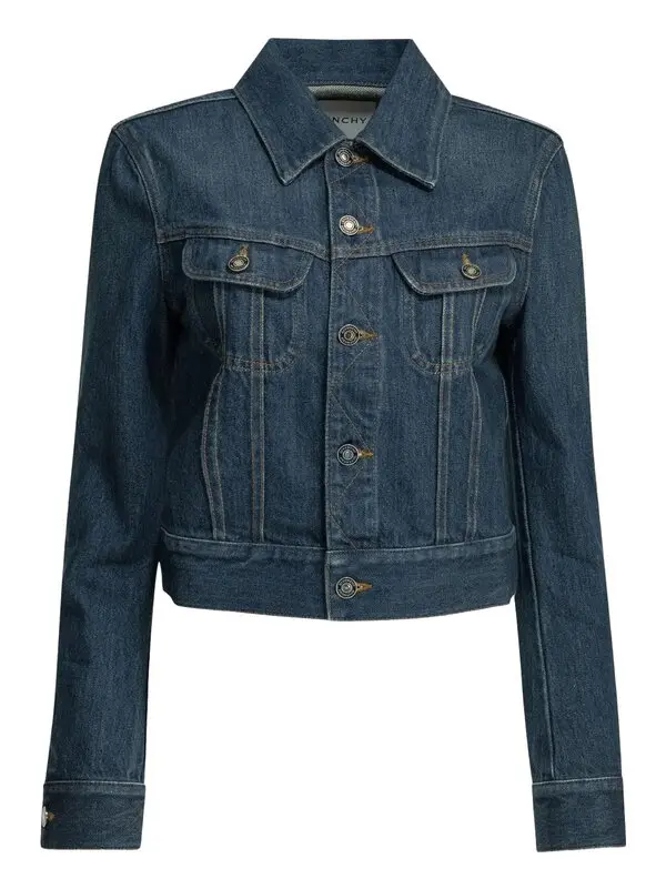 Givenchy Cropped Fitted Denim Jacket - Denim Blue
