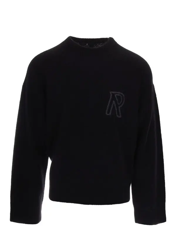 REPRESENT Oversized Logo Knit Sweater - Black