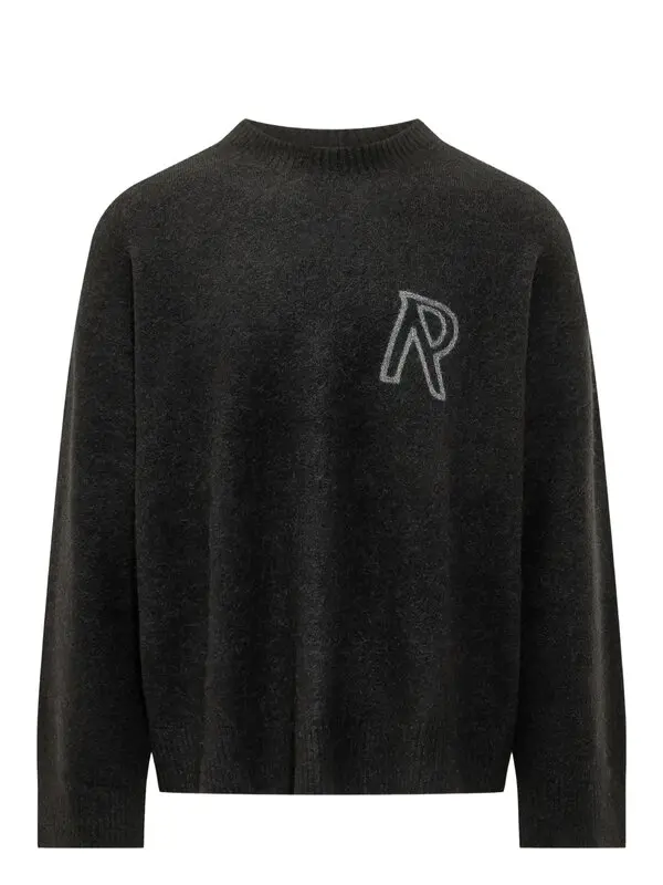 REPRESENT Oversized Logo Knit Sweater - Black
