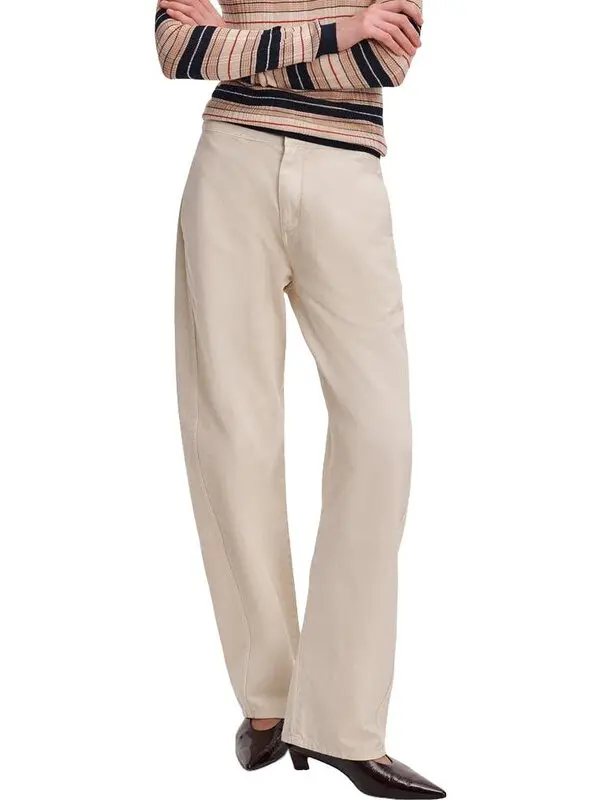 Rag & Bone Vito Barrel Leg Canvas Pants - Ecru