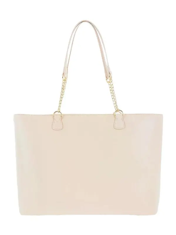 Moschino Plaque Chain-link Shoulder Bag - Neutrals