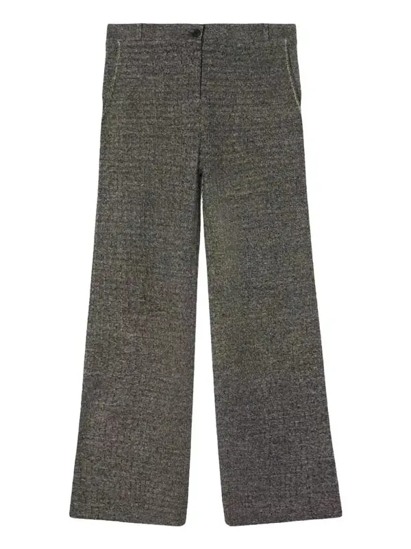 Guest In Residence Wide Leg Waffle Knit Trousers - Grey