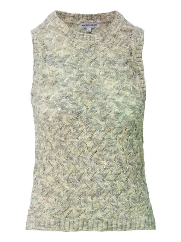 Veronica Beard Jerrel Pointelle-knit Top - Neutrals