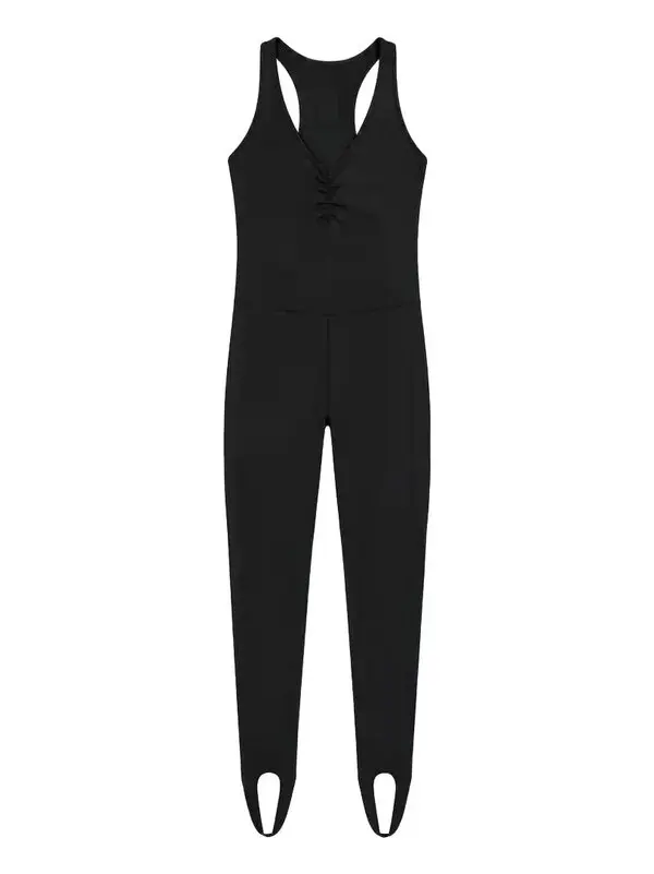 Splits59 Darci Airweight Ruched Stirrup Jumpsuit - Black