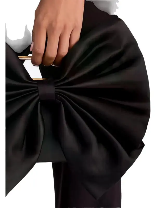 Alice + Olivia Raven Clutch Bag With Bow Detail And Top Handle - Black