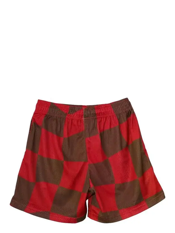 ERIC EMANUEL Checked Track Shorts - Red