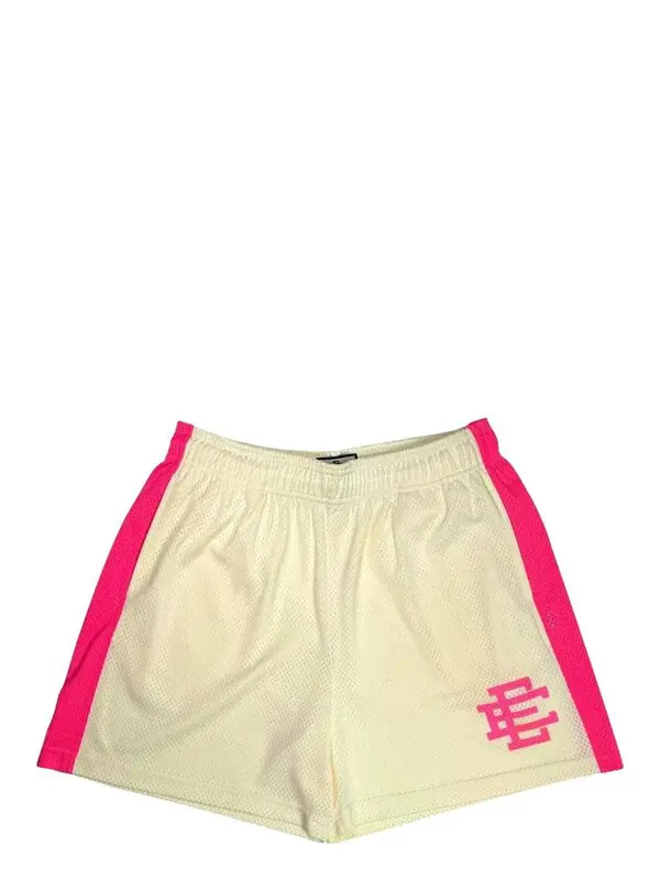 ERIC EMANUEL Mesh Shorts With Logo Print - Neutrals