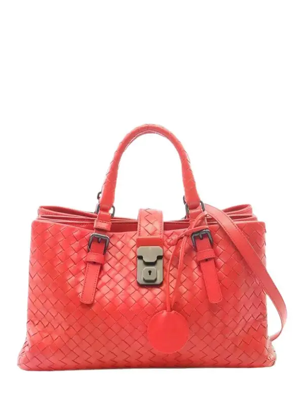 Bottega Veneta 2000s Intrecciato Rome Handbag - Red