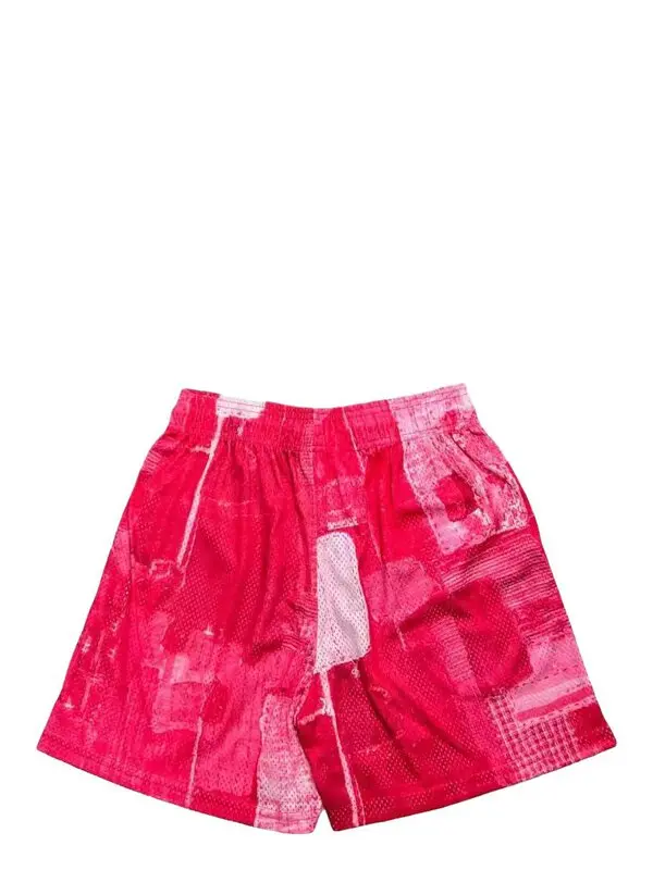 ERIC EMANUEL Patchwork Print Track Shorts - Pink