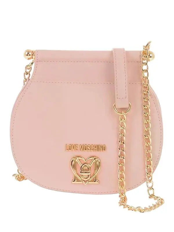Moschino Logo Plaque Cross Body Bag - Pink