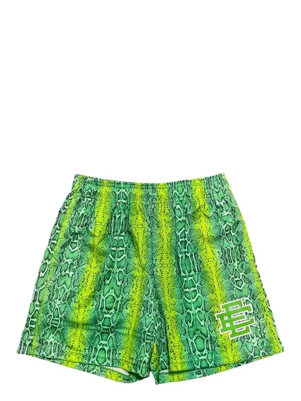 ERIC EMANUEL Snake Pattern Logo Print Shorts - Green