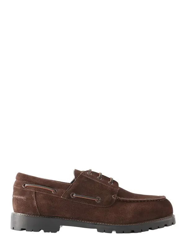 Studio Nicholson Suede Lace-up Boat Shoes - Brown