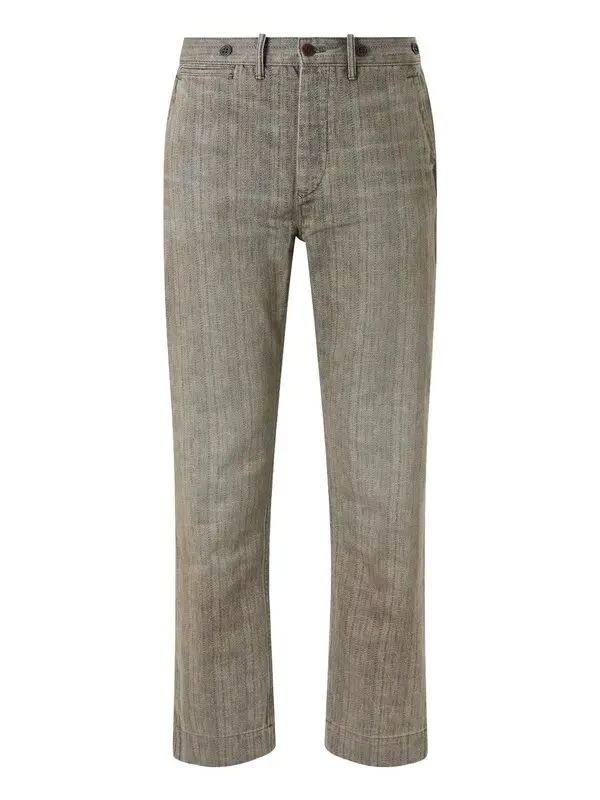 Ralph Lauren Stanton Straight-leg Cotton-twill Trousers - Gray