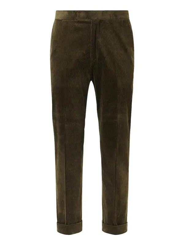 Polo Ralph Lauren Chester Tapered Cotton-blend Corduroy Suit Trousers - Green
