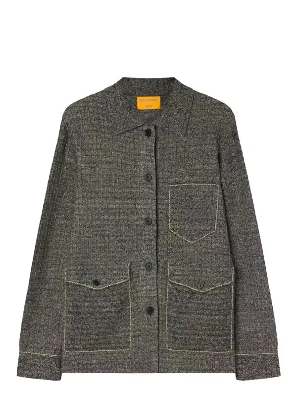 Guest In Residence Waffle-knit Patch-pocket Jacket - Grey